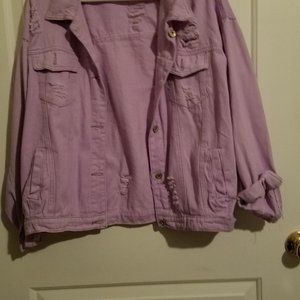 COTTON | Jackets & Coats | Denim Jacket In Lilac Color 0 Cotton | Poshmark